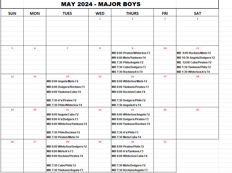 Major Baseball